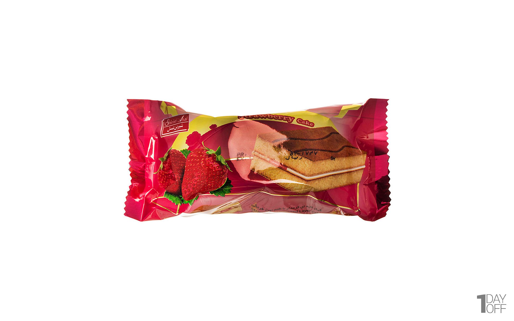 خرید کیک لایه ای کرم دار با طعم توت فرنگی شیرین عسل مقدار 20 گرم عمده و خرده وان دی آف